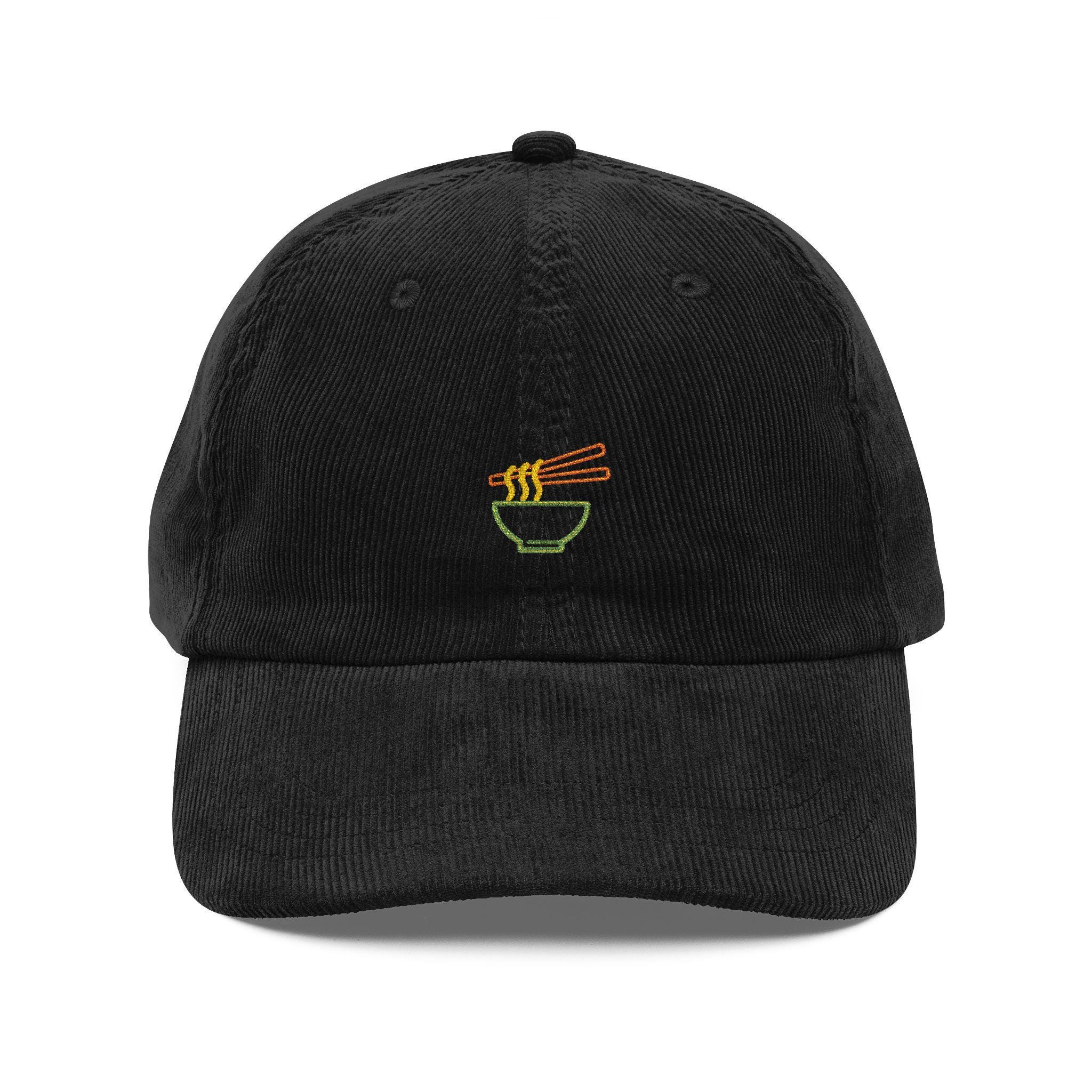 Ramen Bowl Embroidered Cap, Corduroy Hat, Foodie Clothing Gift, Foodie ...