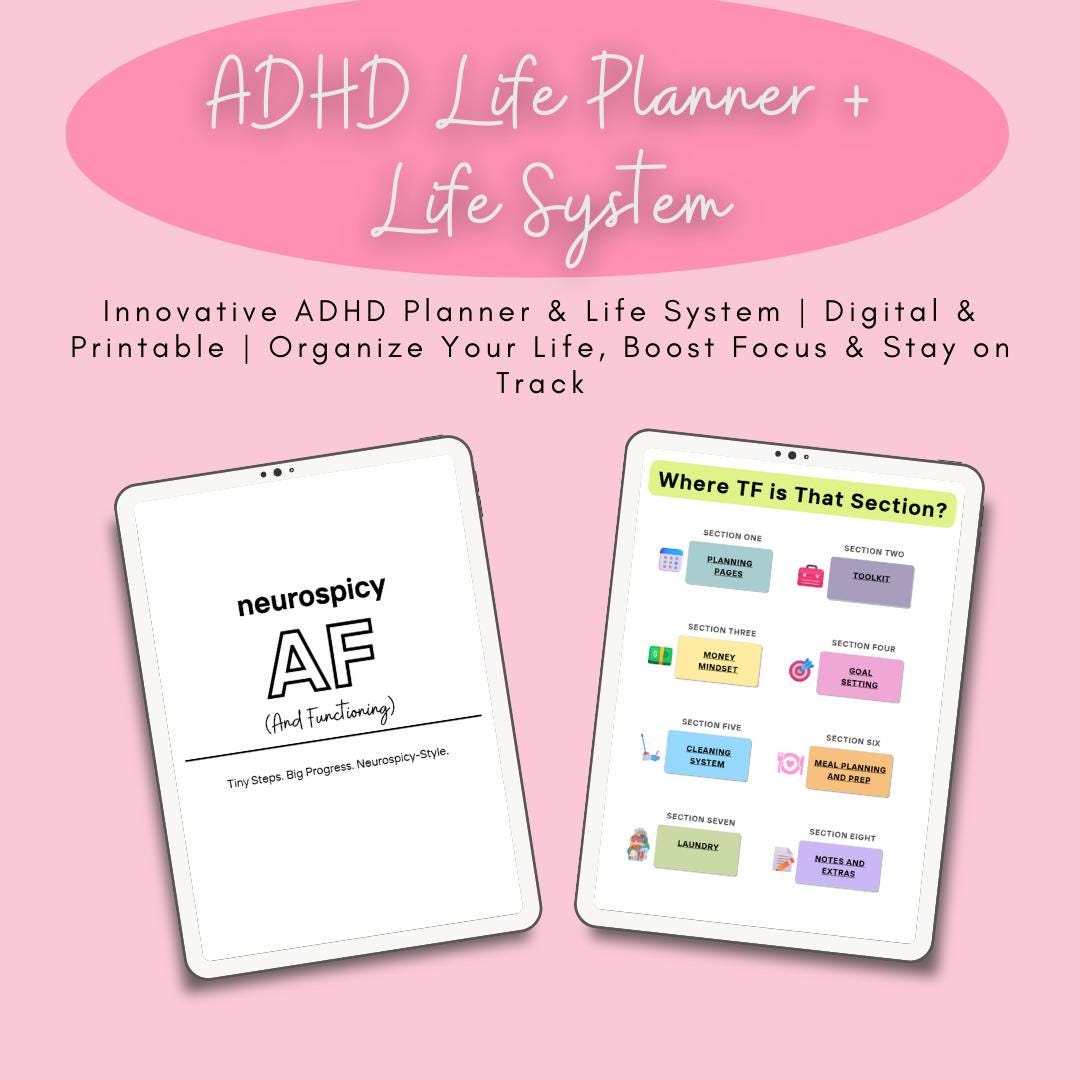 ADHD Planner and Life System | Executive Dysfunction Organizer for ...