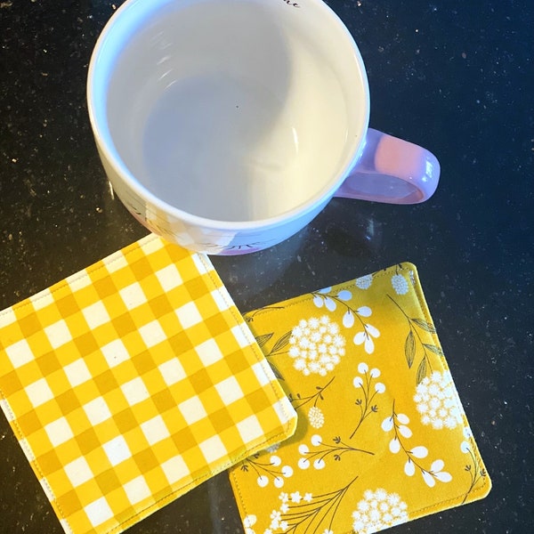 Yellow Coasters - Etsy