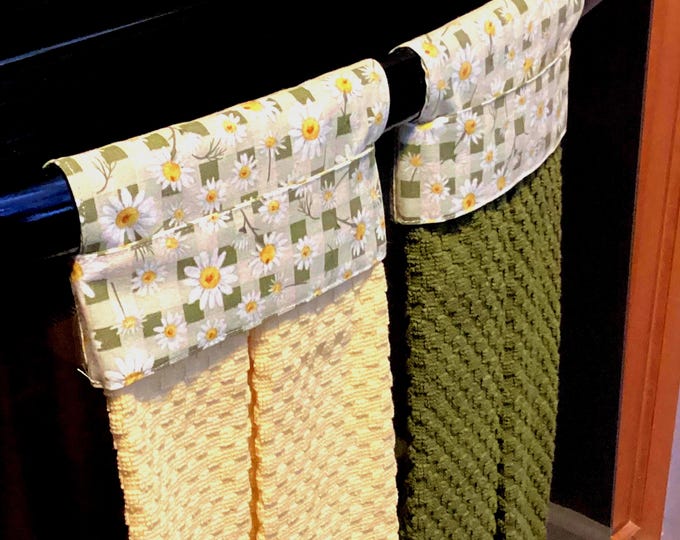 Daisy Floral Hanging Dish Towel: Oven Door Tea Cloth - Etsy