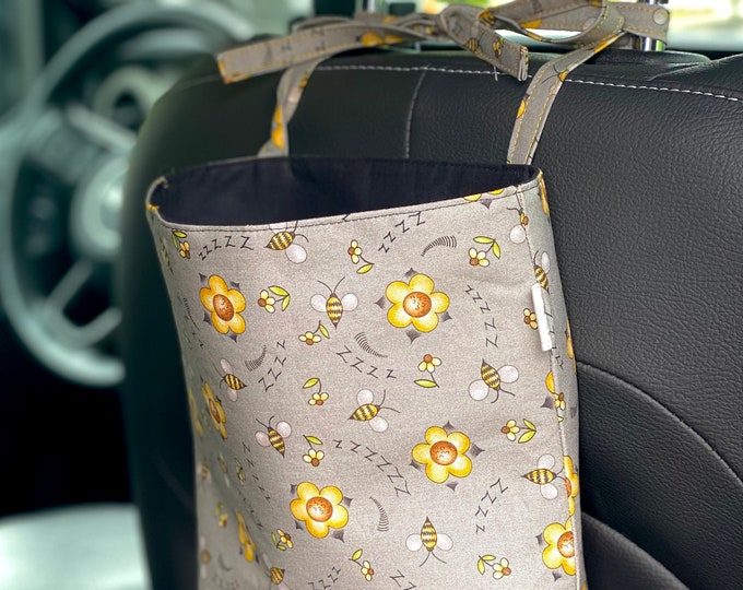 Bee Car Trash Bag | Car Organizer | Headrest Bag |car Pouch | Litter ...