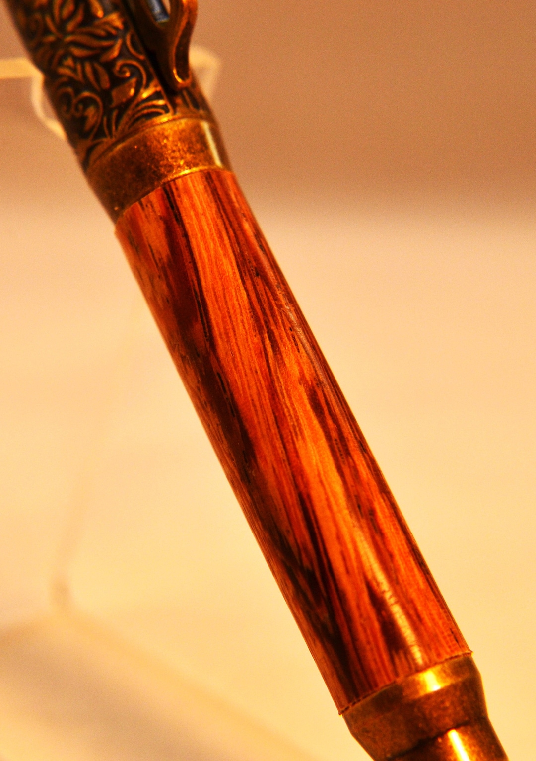 Lever Action Ballpoint Pen Crafted From Marblewood With Antique Brass ...