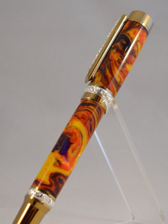 Hand Crafted Large Fountain Pen in chromatic | Etsy