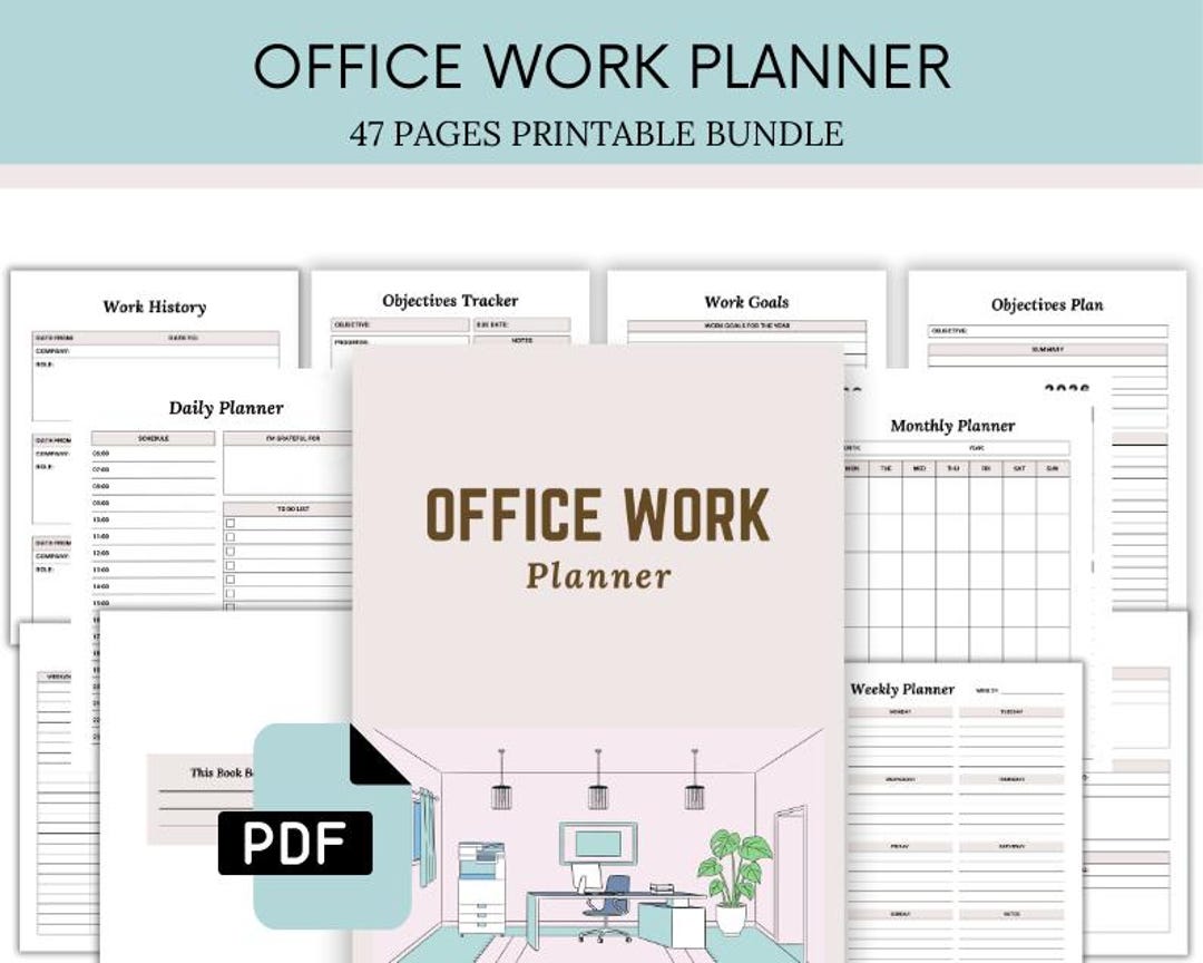Office Work Planner - Office Schedule - Finances Tracker - Office to Do ...