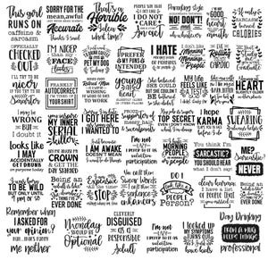 60 Funny Sayings SVG Pack – Witty Quote Cut Files for Shirts & Crafts ...