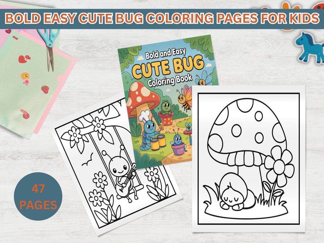 Bold Easy Cute Bug Coloring Pages for Kids - Nature Coloring Pages ...