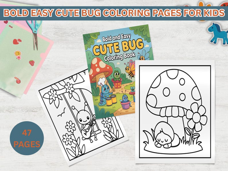 Bold Easy Cute Bug Coloring Pages for Kids - Nature Coloring Pages ...