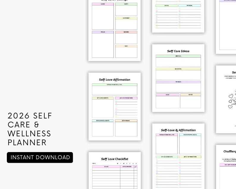 2026 Self Care & Wellness Planner - Dream Journal - Habit Tracker ...