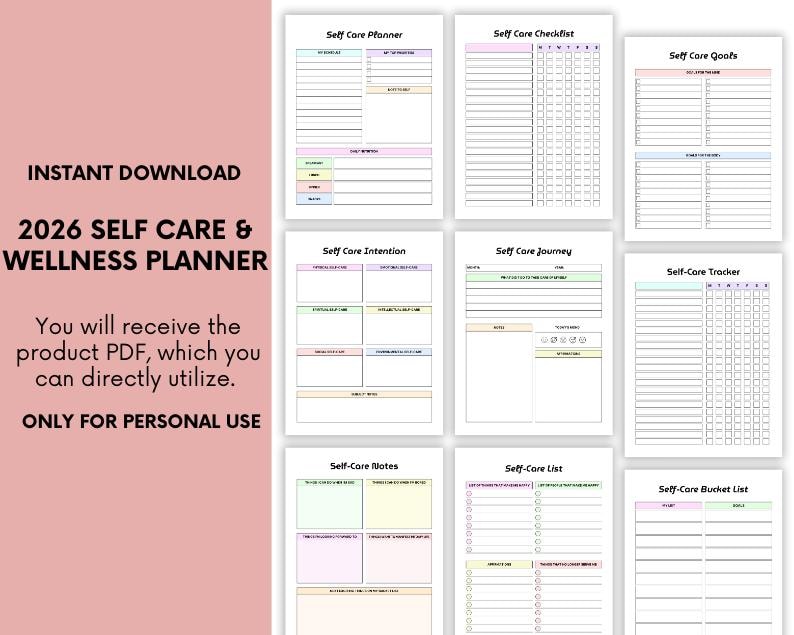 2026 Self Care & Wellness Planner - Dream Journal - Habit Tracker ...