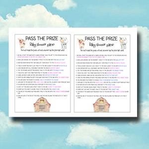 Pass the Prize PRINTABLE Baby Shower Game - Pass the Prize Rhyme Game ...