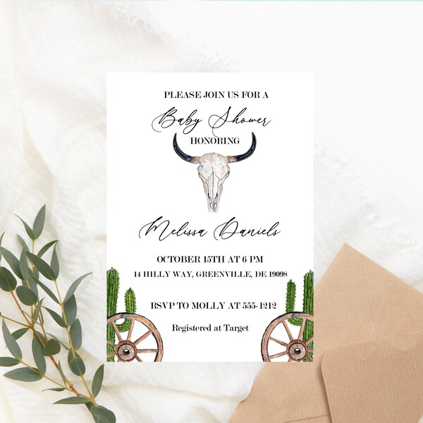 Western Baby Shower Invitations - Etsy