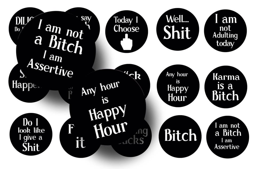 Funny Sayings Bottle Cap Images - Adult Humor Digital Collage Sheet for ...