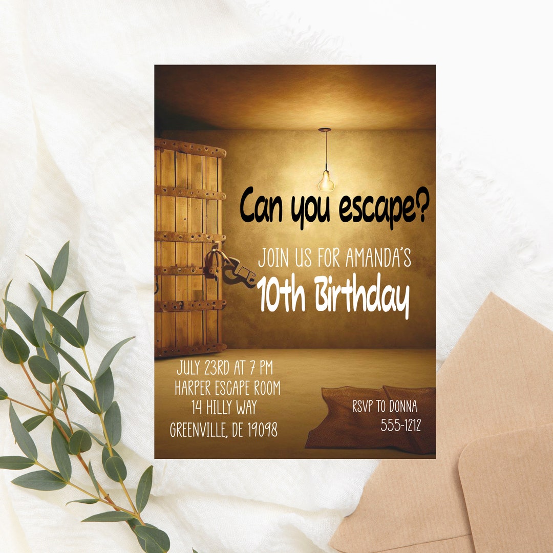Escape Room Party Invitation PRINTABLE - Escape Room Birthday Party - Etsy