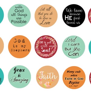 Religious Sayings 1 Inch Circles Digital Download - Religious Bottle ...