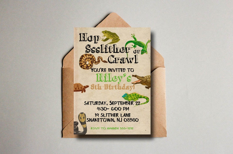 PRINTABLE Reptile Birthday Invitation Animal Encounter Party - Etsy