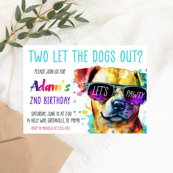 Funny Dog Invitation - Etsy