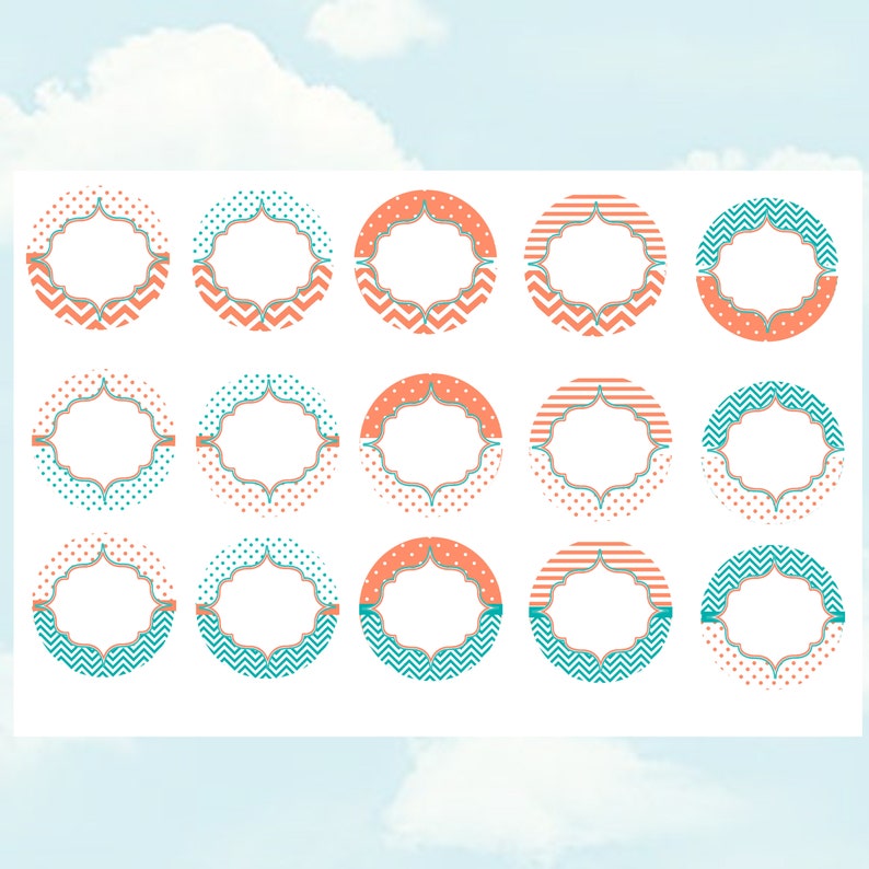 Editable Chevrons and Polka Dots 1 Inch Circle Bottle Cap - Etsy