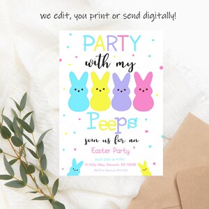 Party With My Peeps Easter Egg Hunt Invitation PRINTABLE - Birthday ...