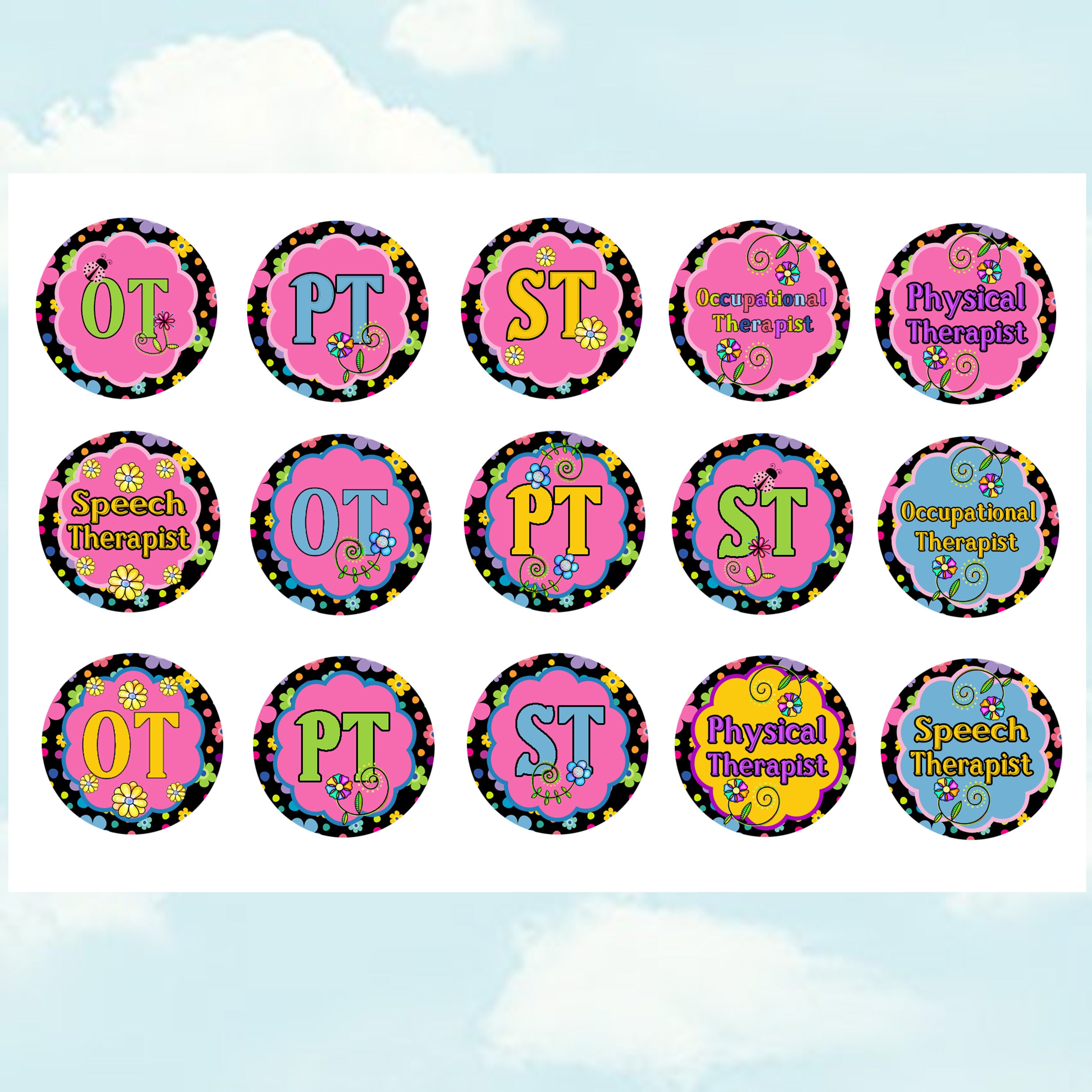 OT PT ST Bottle Cap Images Therapists 1 Inch Circles for - Etsy