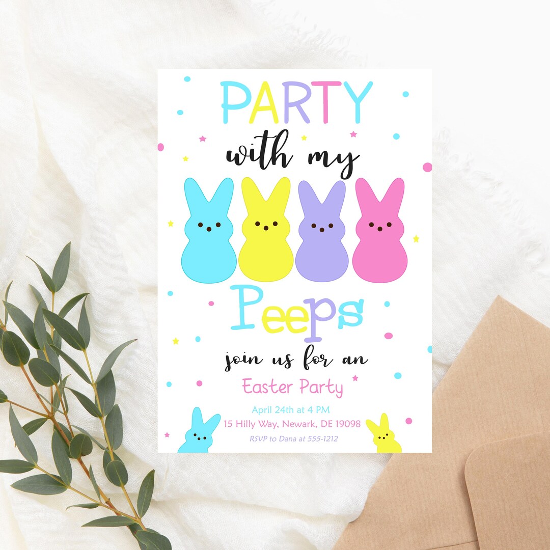 Easter Egg Hunt Invitation PRINTABLE - Party With My Peeps Easter ...
