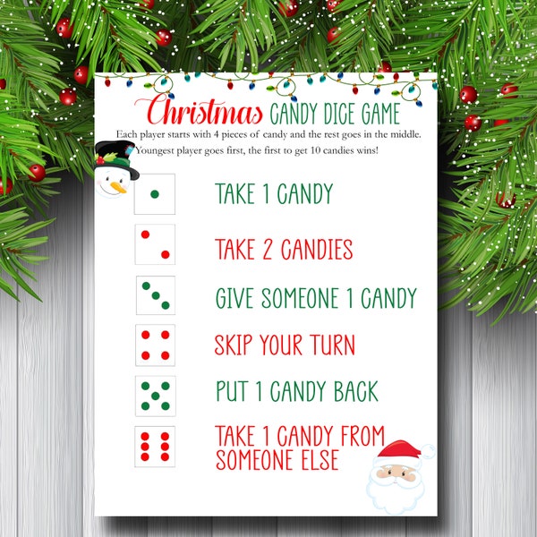 Christmas Dice Game Printable - Etsy