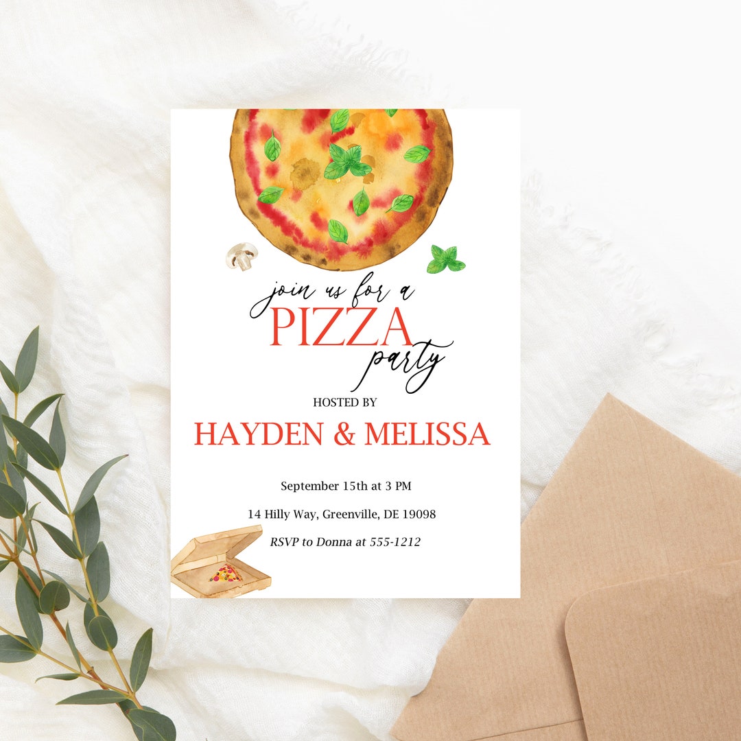 Pizza Party Invitation PRINTABLE - Pizza Making Party Invite - Editable ...