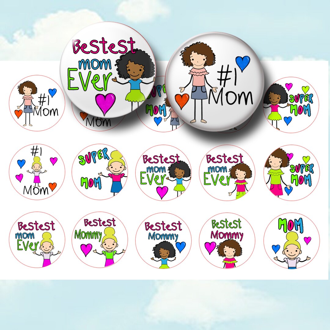 Mom, Mommy Mother's Day 1 Inch Bottle Cap Images - 1 Inch Circles for ...