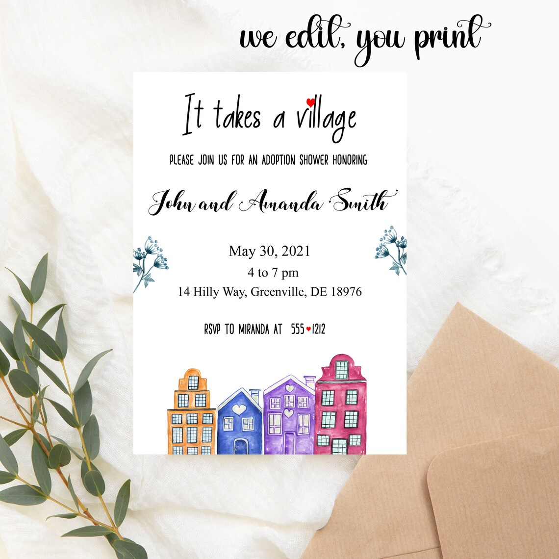 Adoption Shower Party Invitation PRINTABLE Adoption - Etsy