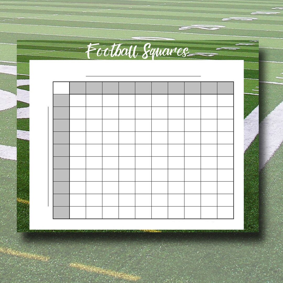 The Big Game Football Squares Party Game INSTANT DOWNLOAD - PRINTABLE ...