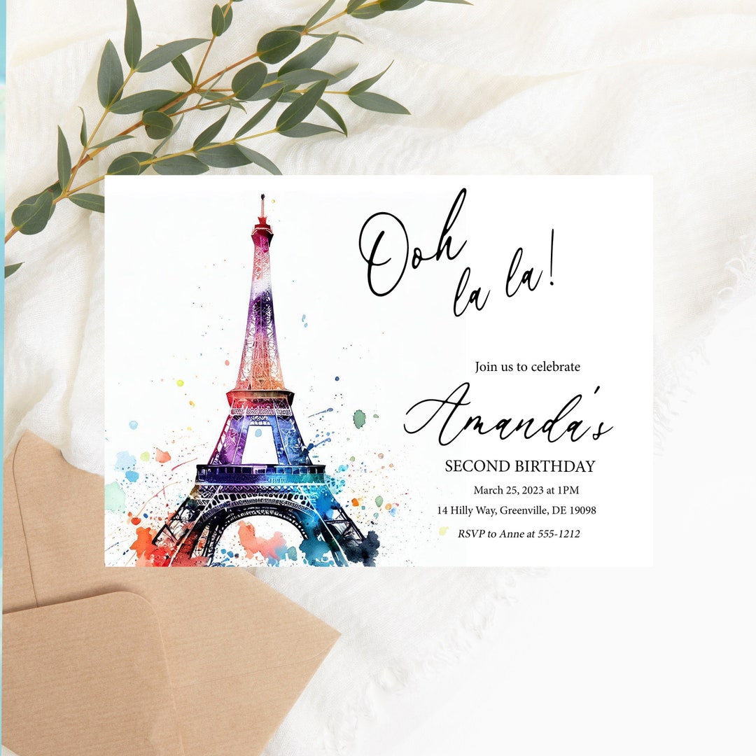 Paris Birthday Invitation Invitation - French Birthday Invitation ...