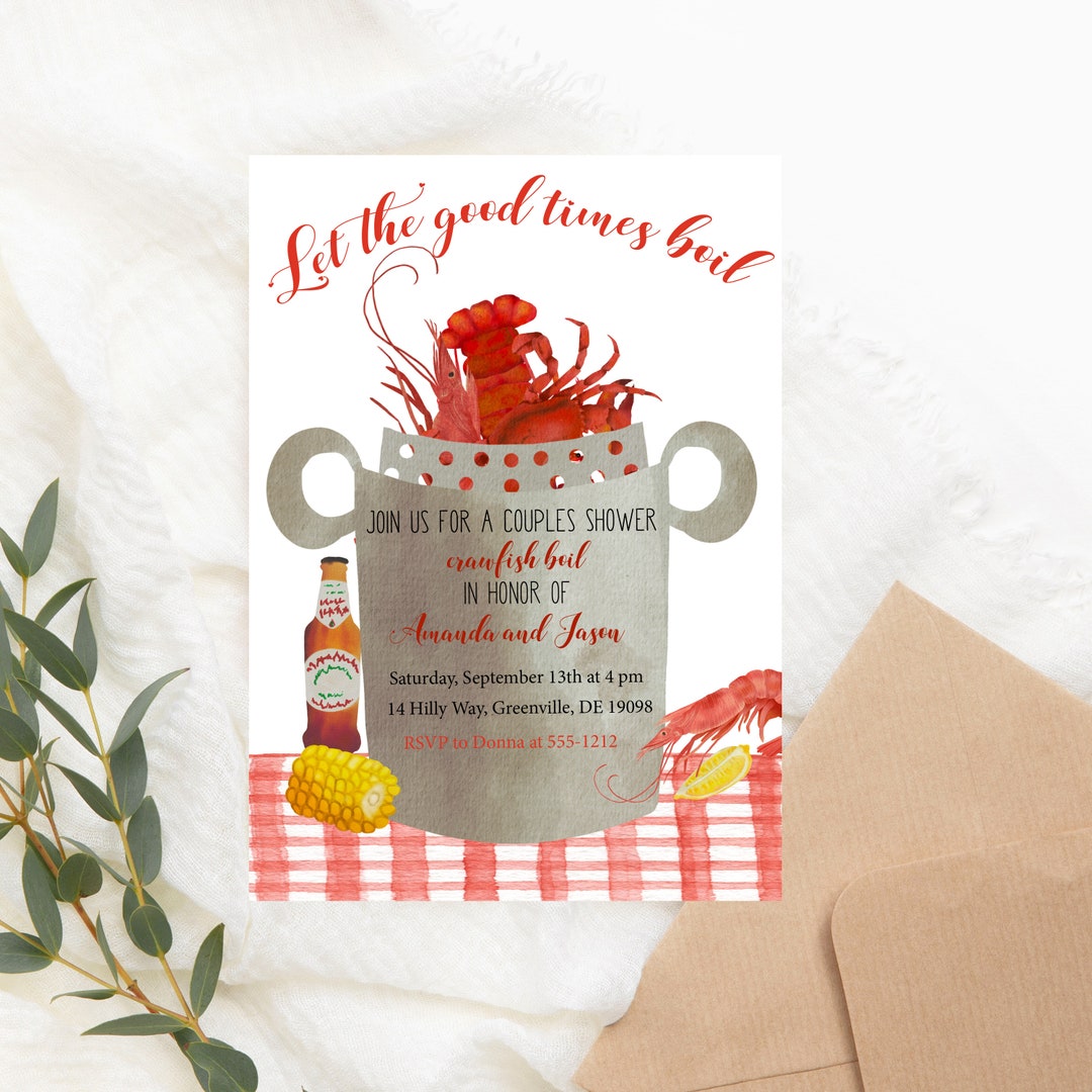 Crawfish Boil Couples Shower Invitation PRINTABLE - Low Country Boil ...