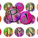 Watercolor Alphabet Bottle Cap Images - Monogram 1 Inch Circles ...