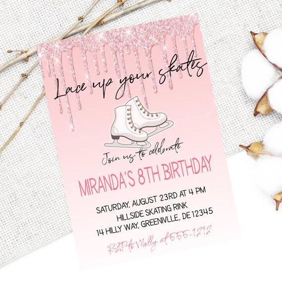 Skating Invitations Printable Ice Skating Party Invitation