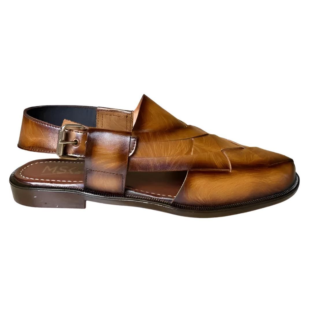 Handmade Leather Chappal Babar Sheet Straped Peshwari Chappal Sandal ...