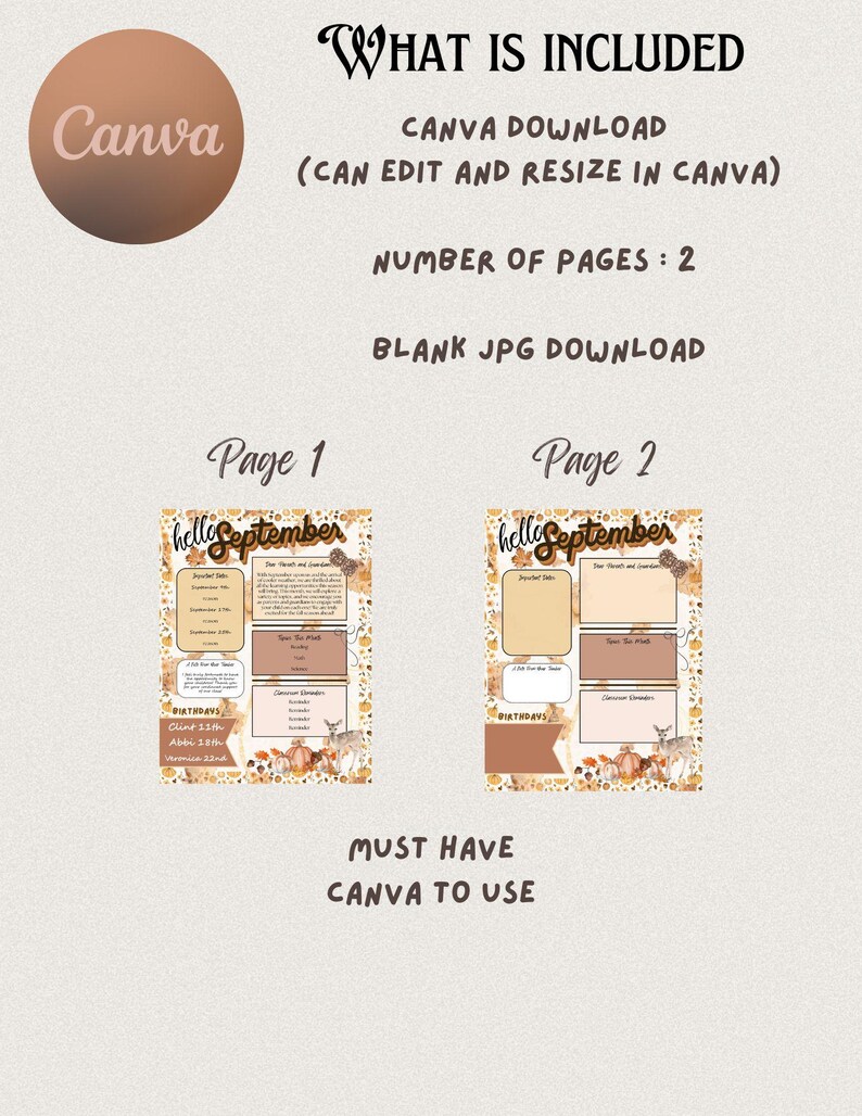 September Newsletter | Back to School Fall Newsletter | Teacher ...