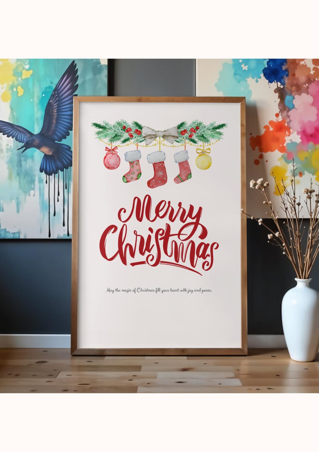Christmas Winter Poster – Printable Holiday Wall Art PDF for Festive ...
