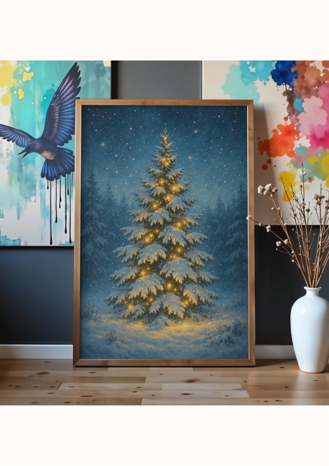 Christmas Winter Poster – Printable Holiday Wall Art PDF for Festive ...