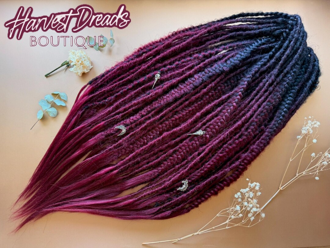 Handmade Dreads Mix Pack: DE SE Textured Locs Ombre Burgundy & Black ...
