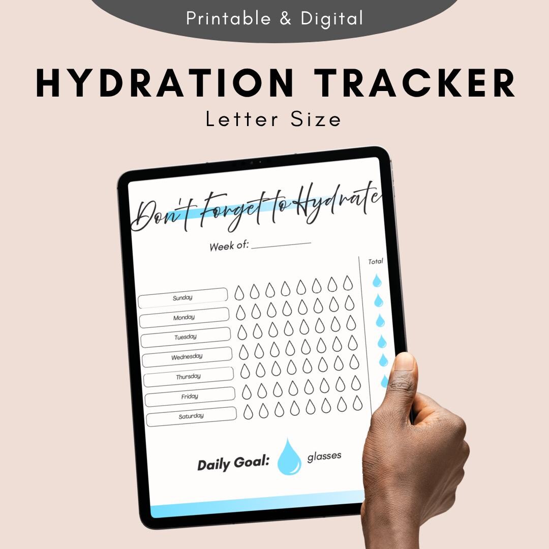 Daily Water Intake Tracker: Printable Hydration Log (editable PDF ...