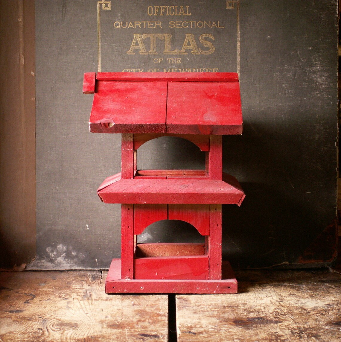 Vintage Hand Made Red Double Decker Bird Feeder Spring - Etsy