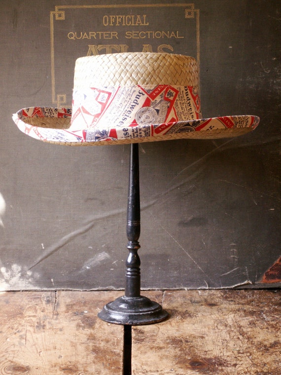 Vintage Straw Budweiser Beer Hat - Great 'Fun in the … - Gem