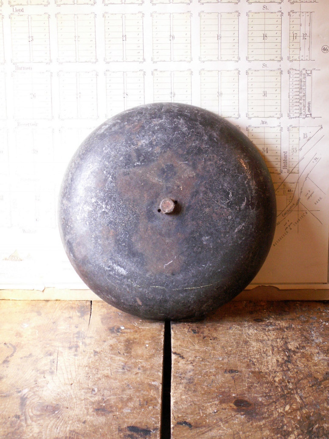 Vintage Large Cast Metal School Bell or Alarm Bell - Great Man Cave ...