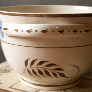 Antique Pearlware Bowl With Blue, Green and Brown Handpainted Floral ...