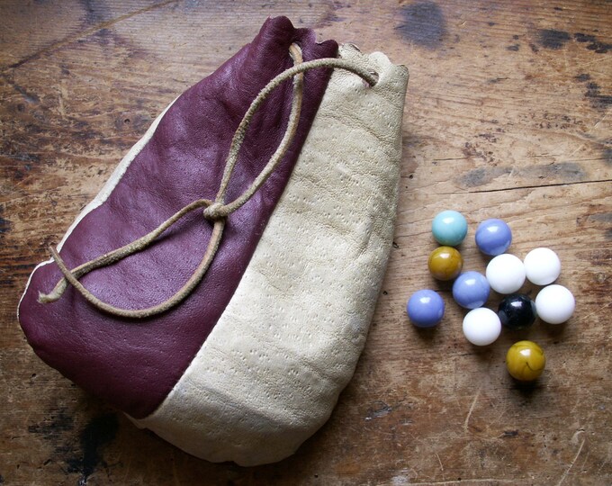 Vintage Leather Marble Pouch With Drawstring and Marbles - Etsy