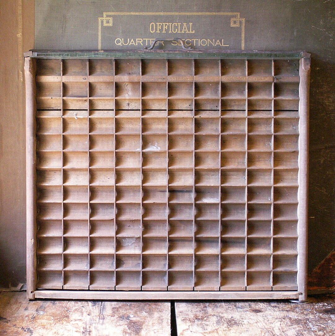 Large Vintage Thread Spool Drawer With Glass Front - Great Craft Room ...