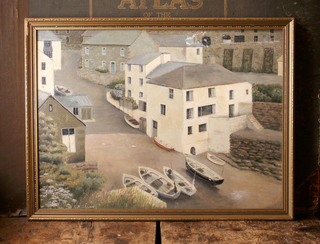 Vintage Original Framed Oil? Painting - Northern Seaside at Dunkirk ...
