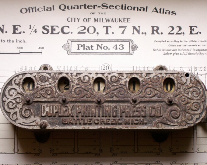 Antique Duplex Printing Press Counter - Cast Iron Steampunk Counter - Etsy
