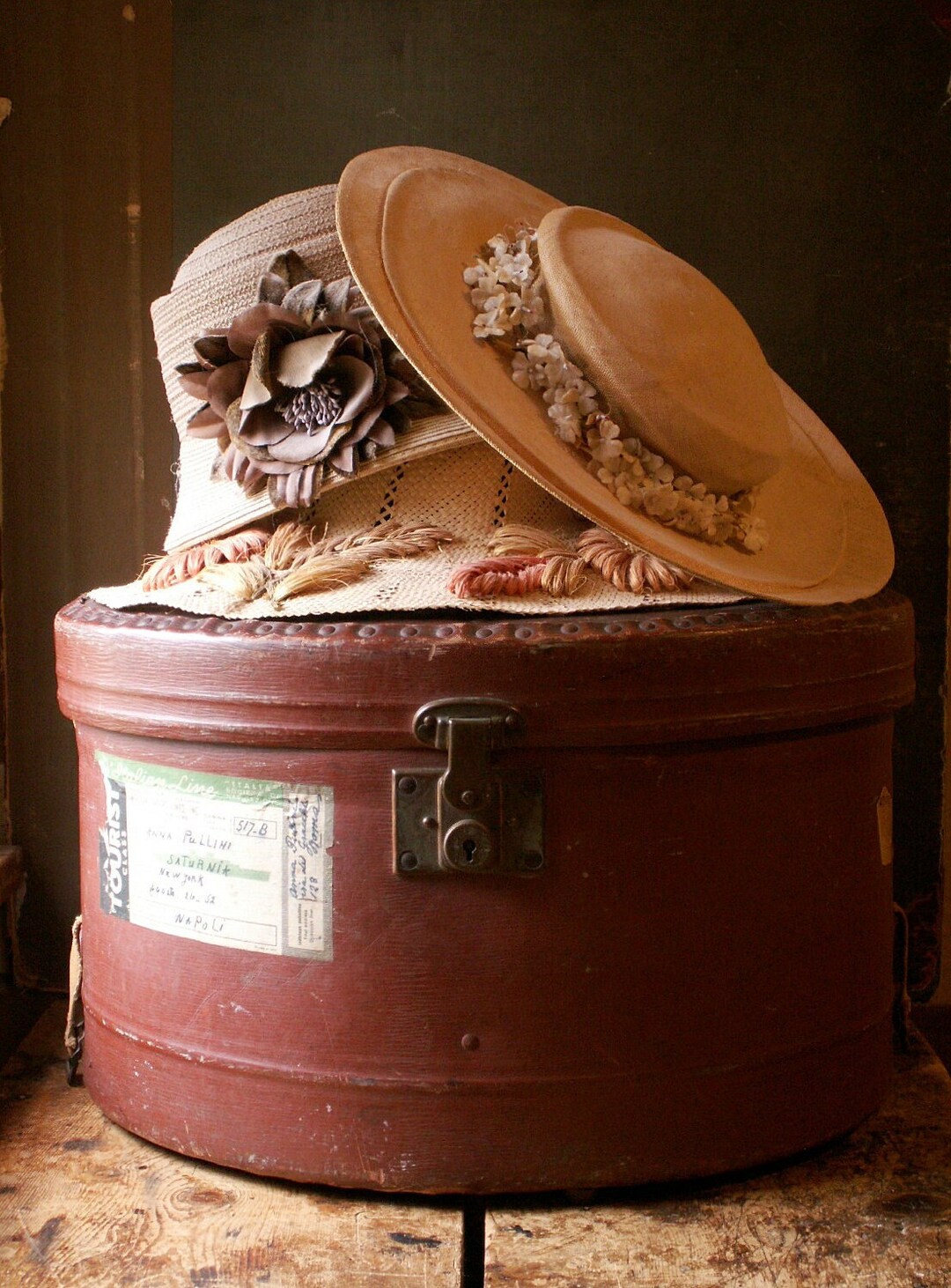 Vintage Hat Carrier Hat Box With Original Cruise Line Tags - Retro ...