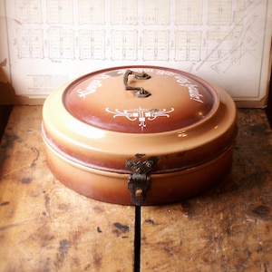 Vintage German Enamel Round Bread Box - Great Wedding Gift - Etsy