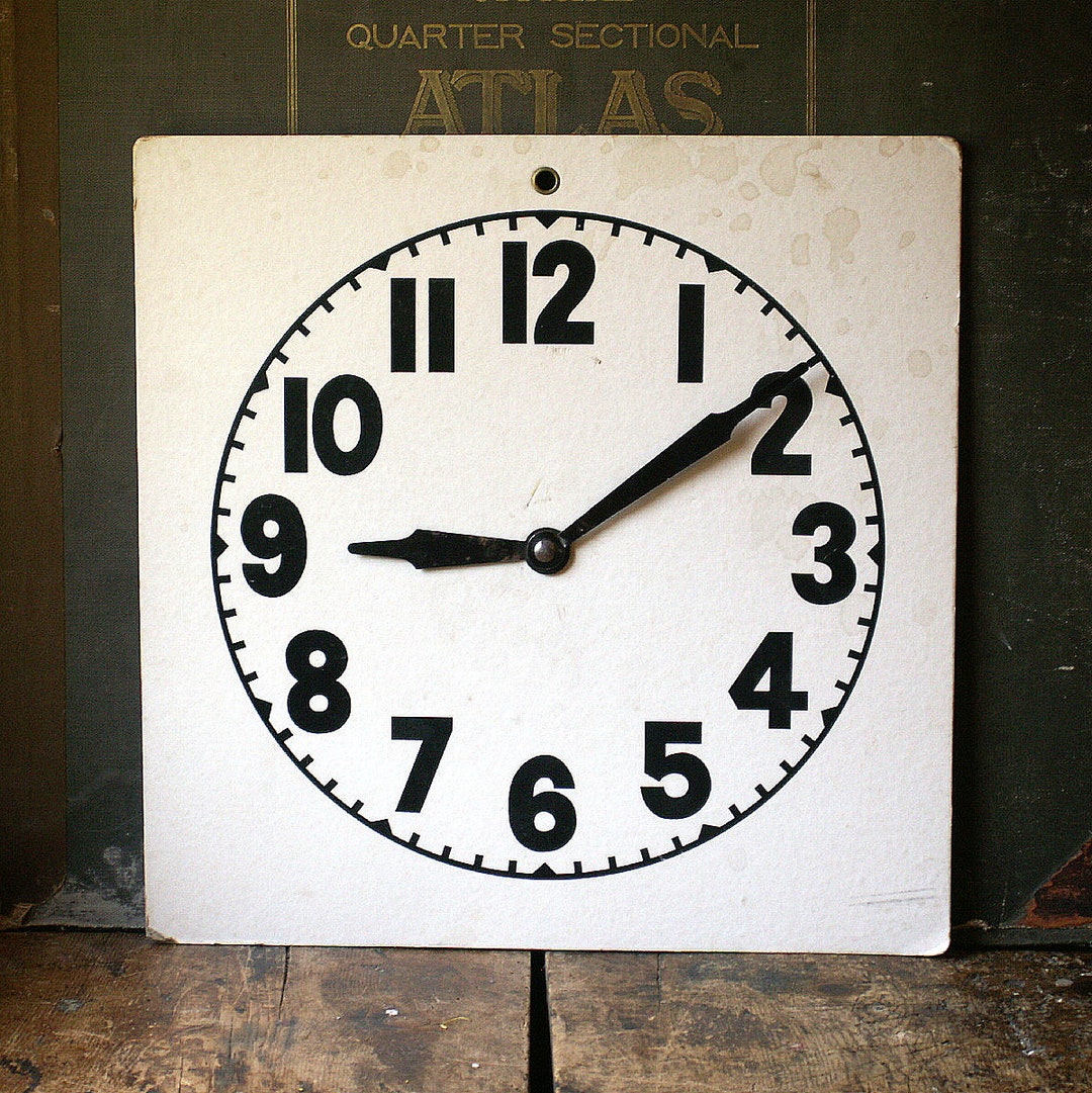 Vintage Classroom Instructional Clock Face - Great Teaching Tool for ...